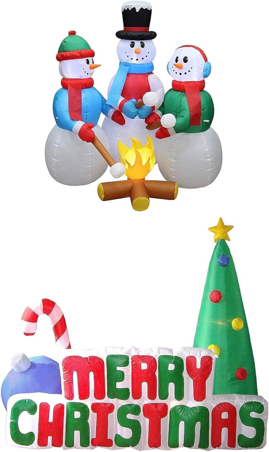Two Christmas Party Decorations Bundle Includes 5 Foot Tall Huge
